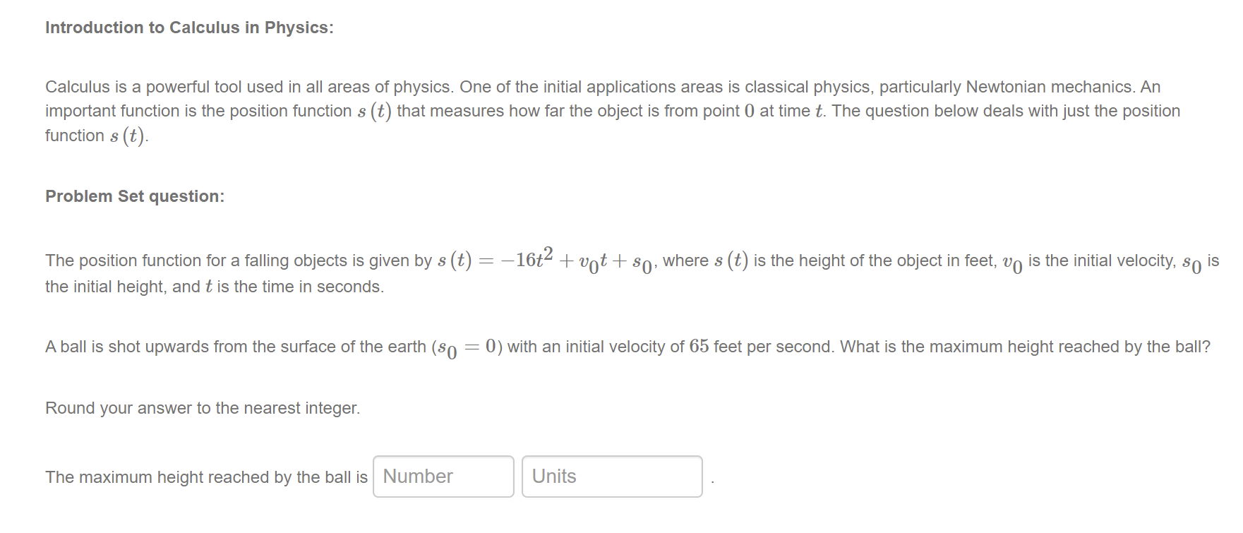 Solved Introduction to Calculus in Physics: Calculus is a | Chegg.com