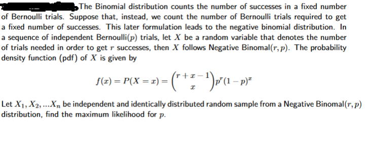 Solved The Binomial distribution counts the number of | Chegg.com
