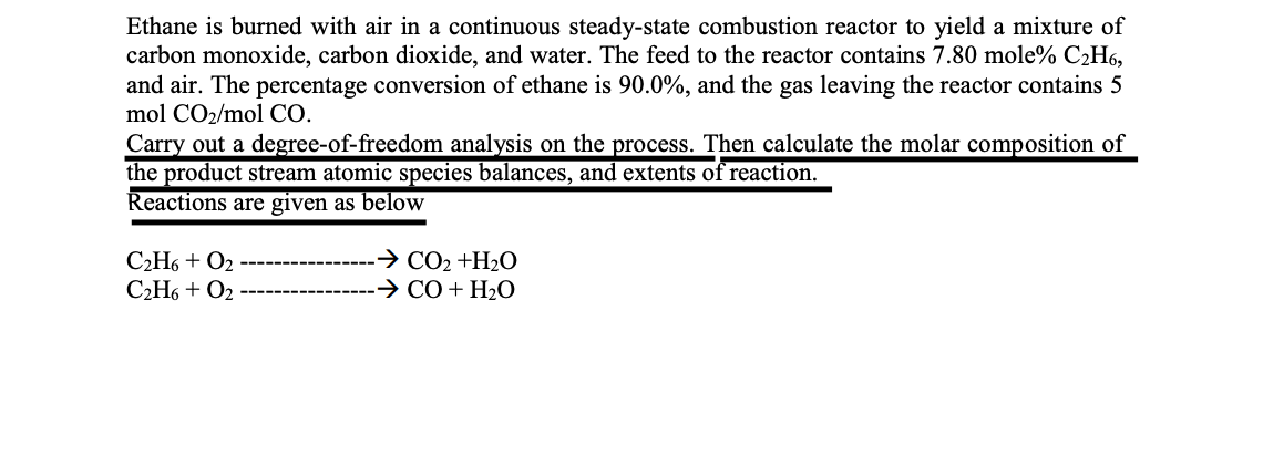 Solved Ethane is burned with air in a continuous | Chegg.com