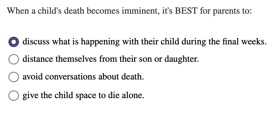 Solved According to the textbook, the MOST common dying | Chegg.com