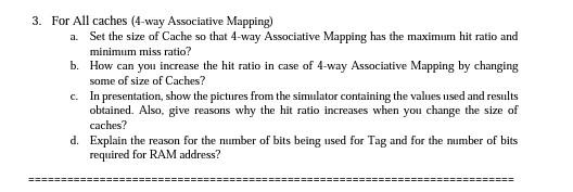 Solved Part1: is related to mapping of memory to cache. For | Chegg.com