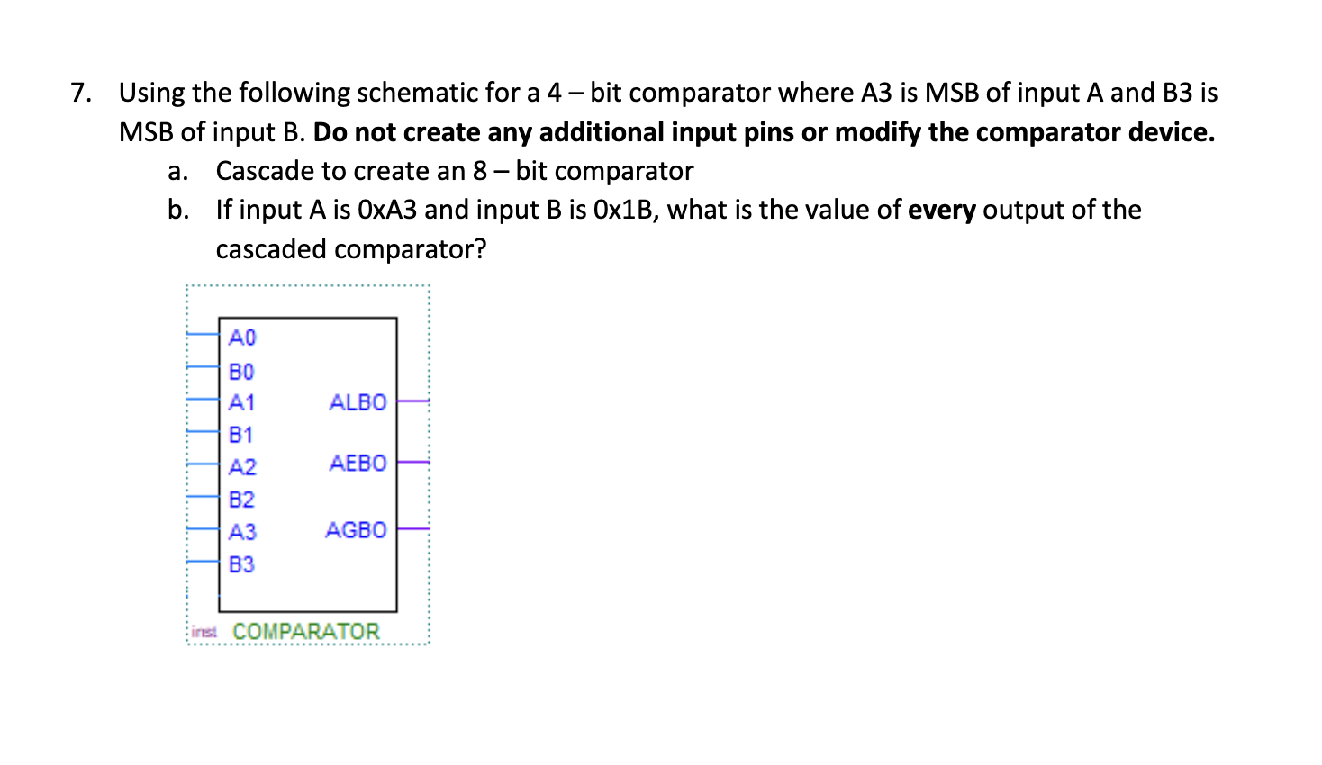 Solved 7. ﻿Using the following schematic for a 4-bit | Chegg.com