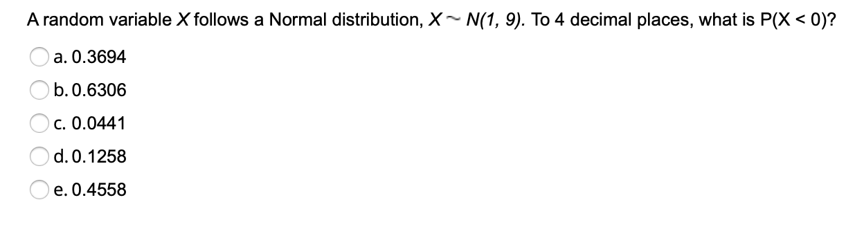 Solved A random variable X follows a Normal distribution, | Chegg.com