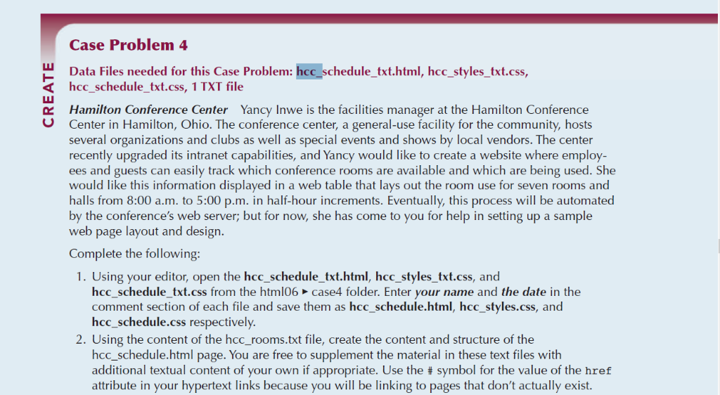 Case Problem 4 L Data Files needed for this Case | Chegg.com