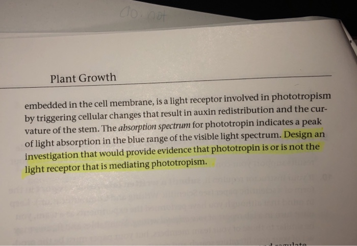 2. Light plays an important role in the growth and | Chegg.com