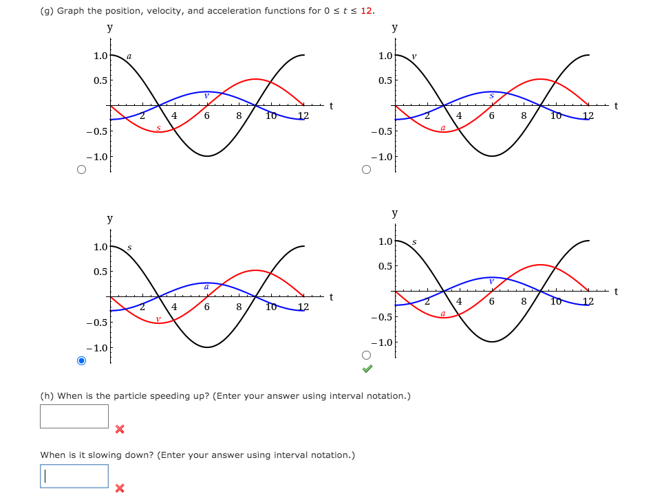Solved (9) Graph the position, velocity, and acceleration | Chegg.com