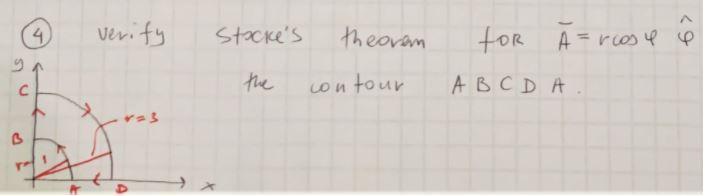 Solved 4 verify Stocke's theorem FOR A A = reos e o the с | Chegg.com