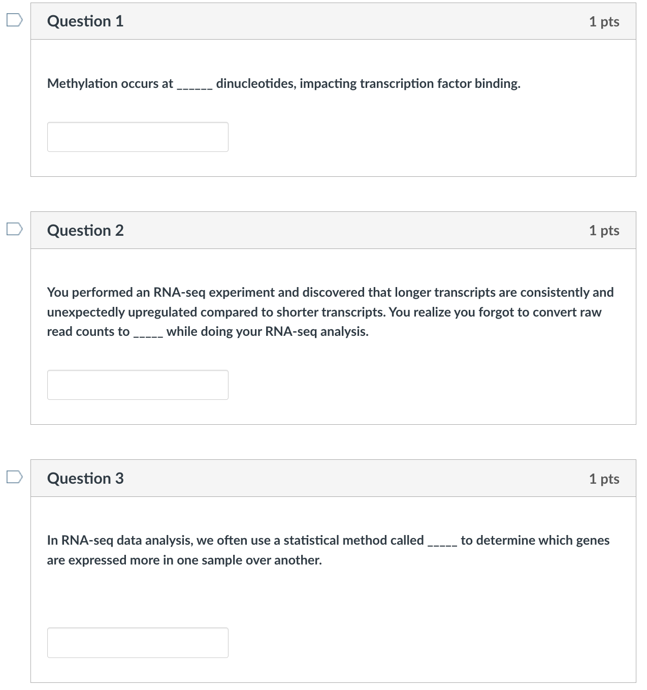 Solved Question 1Methylation occurs atdinucleotides, | Chegg.com