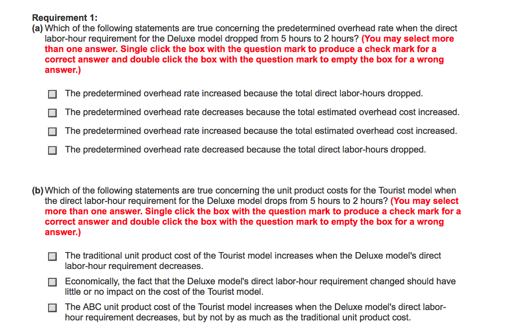 Solved Requirement 1: (a) Which of the following statements | Chegg.com