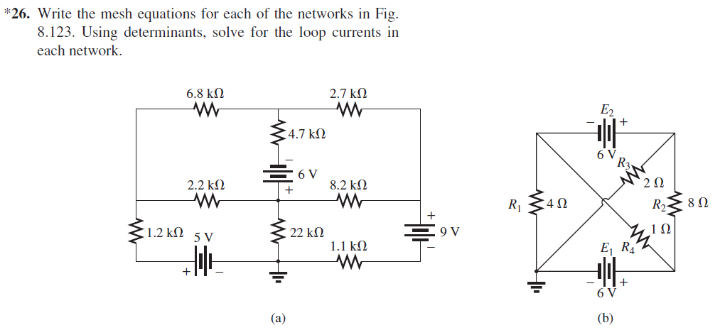 Solved *26. Write the mesh equations for each of the | Chegg.com