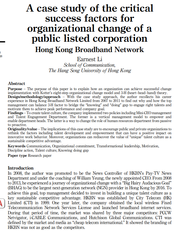 Solved A case study of the critical success factors for | Chegg.com