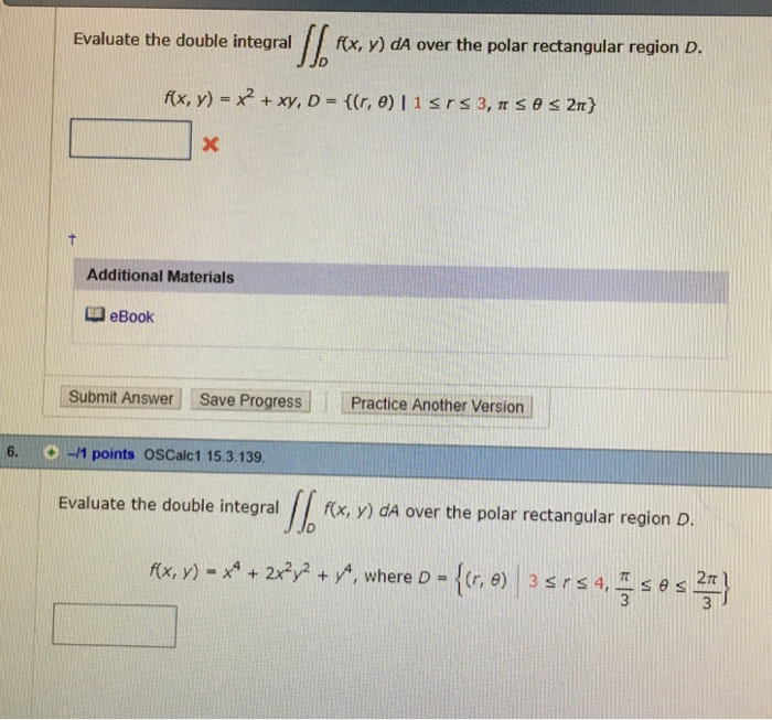 Solved Evaluate the double integral fx, y) dA over the polar | Chegg.com