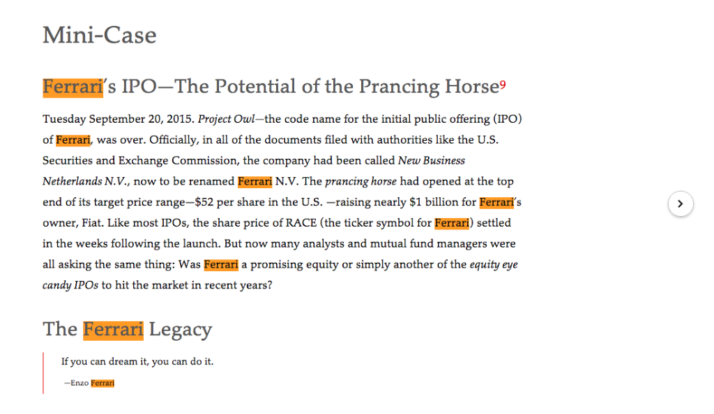 Mini-Case Ferrari's IPO-The Potential of the Prancing | Chegg.com