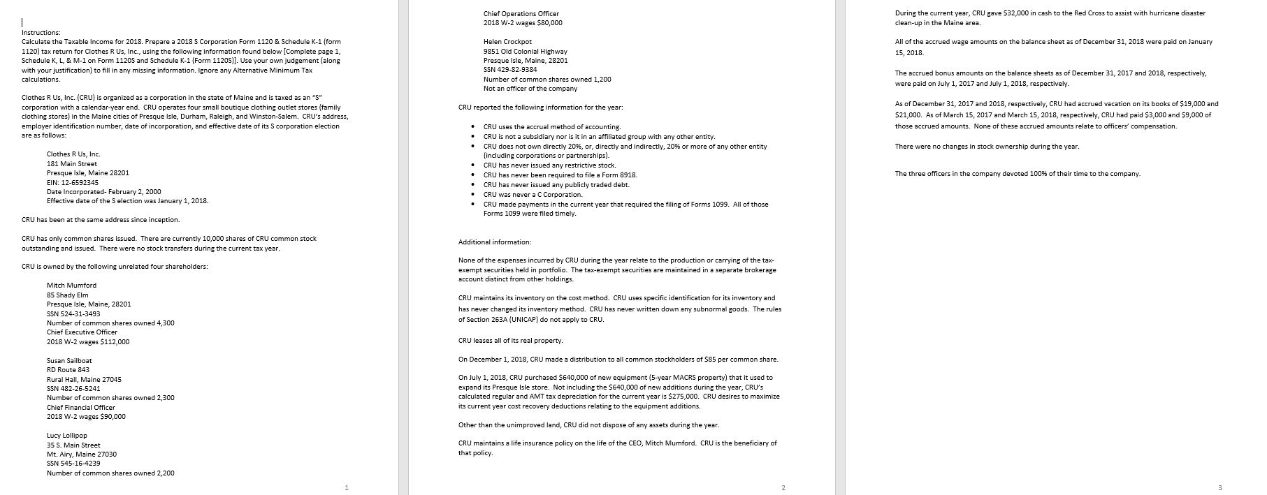 I need help with the K-1. I have attached the | Chegg.com