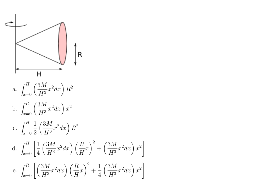 Solved 25. The apex of a uniform cone (mass M) is attached | Chegg.com
