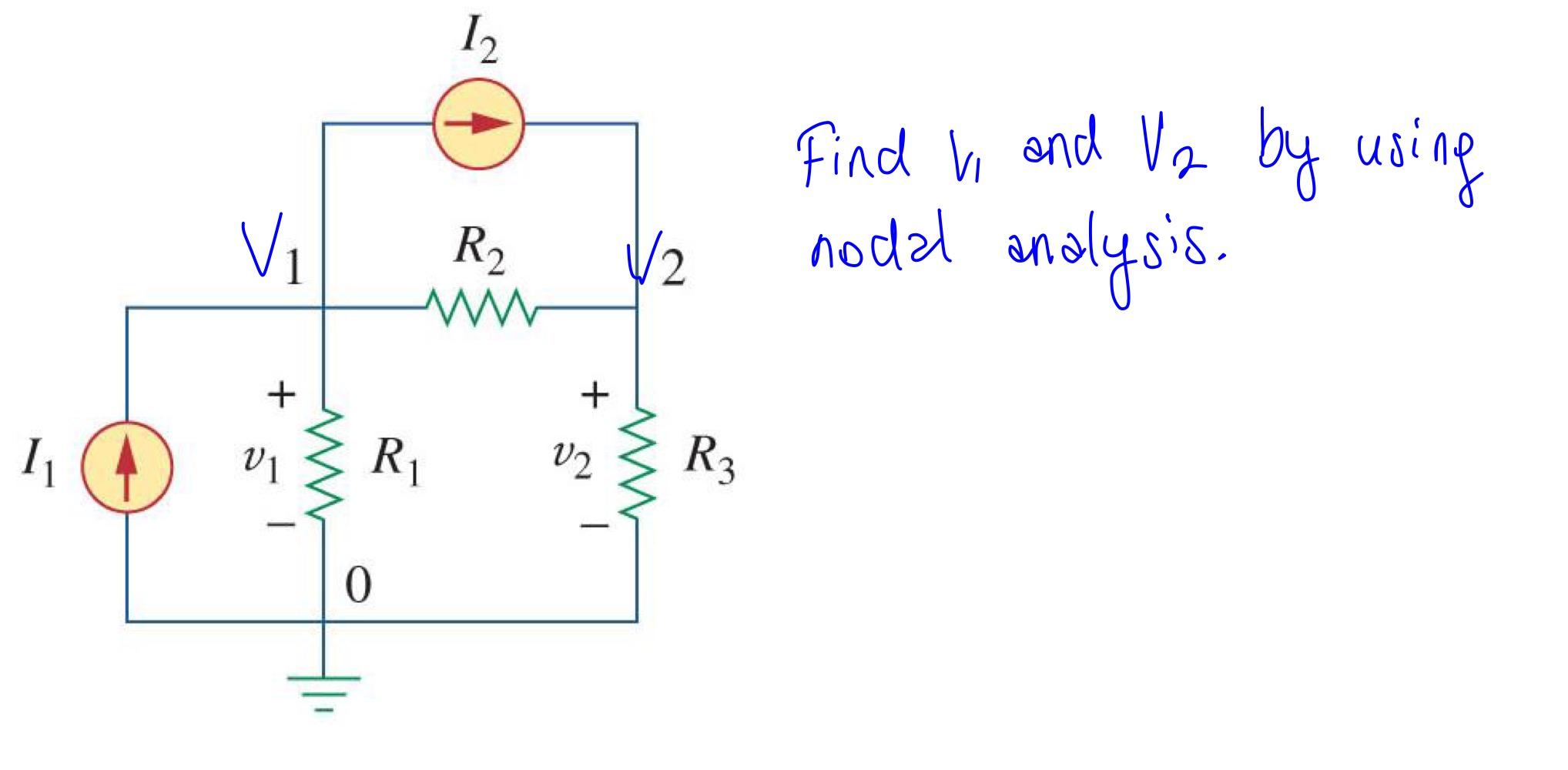 Solved Find v1 and V2 by using nodad analysis. | Chegg.com