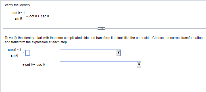 Solved verify the identity Verify the | Chegg.com