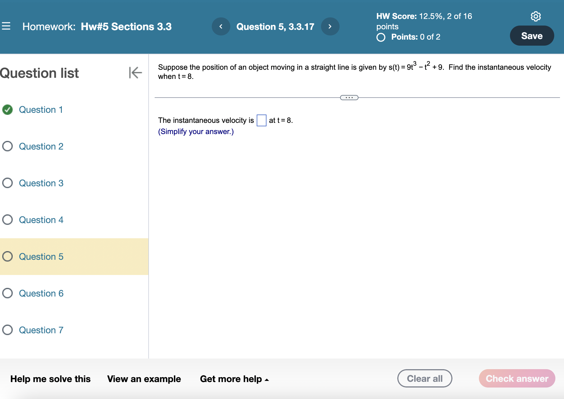 Solved Question List Question 1 Suppose The Position Of An
