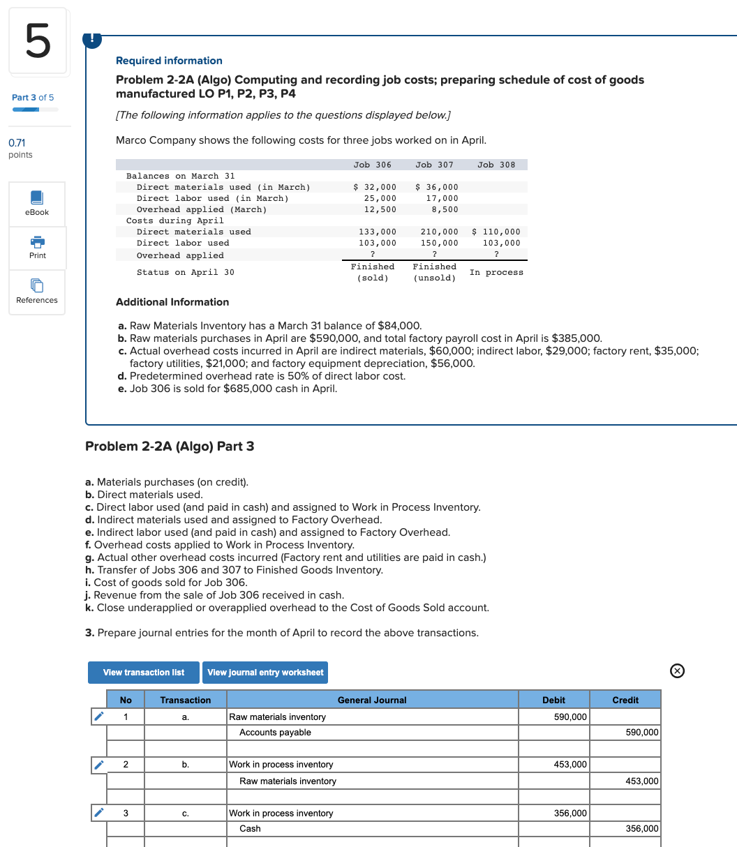 Solved Required information Problem 2-2A (Algo) Computing | Chegg.com