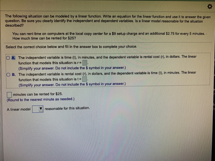 Solved The following situation can be modeled by a linear | Chegg.com