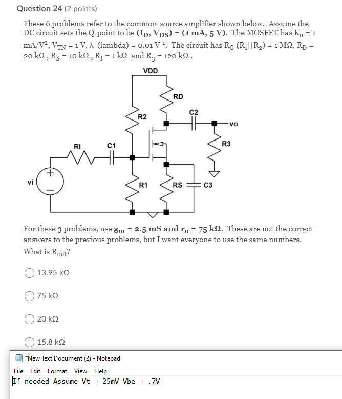 Solved Question 24 (2 points) These 6 problems refer to the | Chegg.com