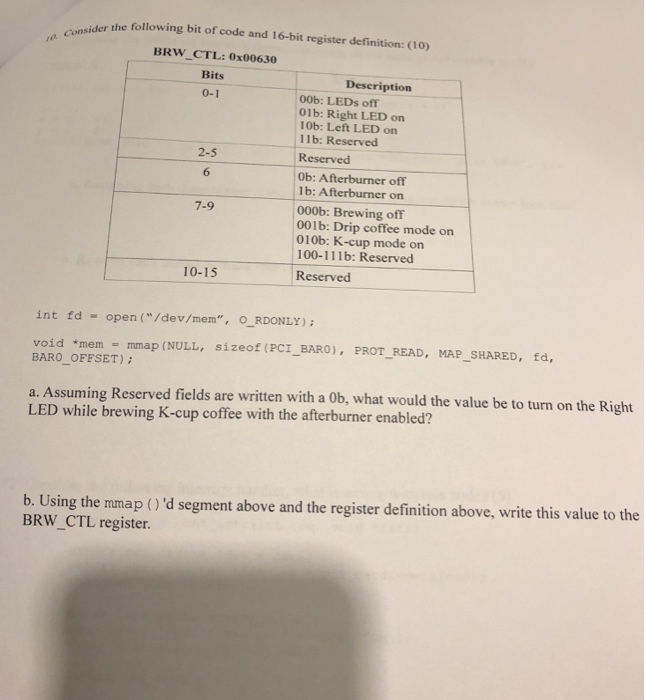 Solved the following bit of code and 16-bit register | Chegg.com