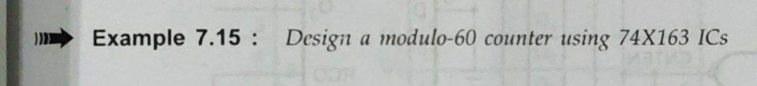 Solved Example 7.15: Design a modulo-60 counter using 74X163 | Chegg.com