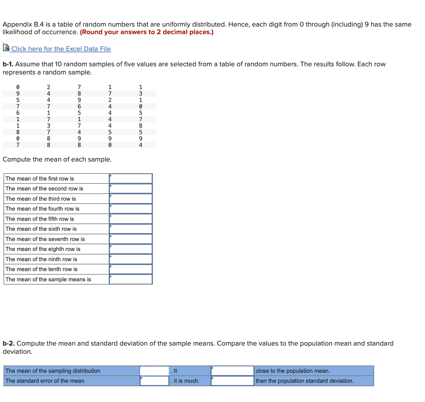 Solved Appendix B.4 is a table of random numbers that are | Chegg.com