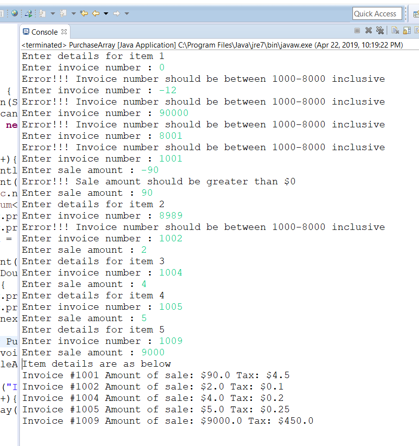 Exercises Chapter 6 Created Class Named Purchase Purchase Contains Invoice Number Amount S ...