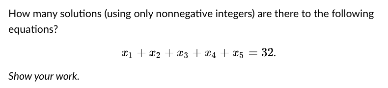 Solved How many solutions (using only nonnegative integers) | Chegg.com