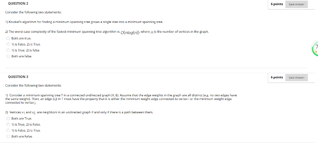 Solved QUESTION 2 6 points Save Answer Consider the | Chegg.com