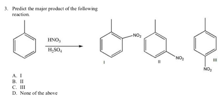 Solved 3. Predict the major product of the following | Chegg.com