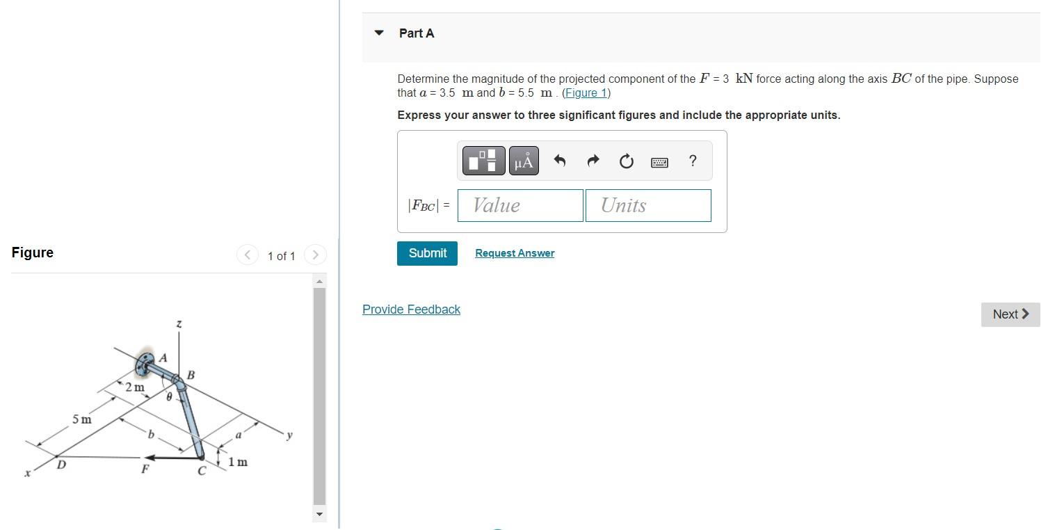 Solved Determine the magnitude of the projected component of | Chegg.com
