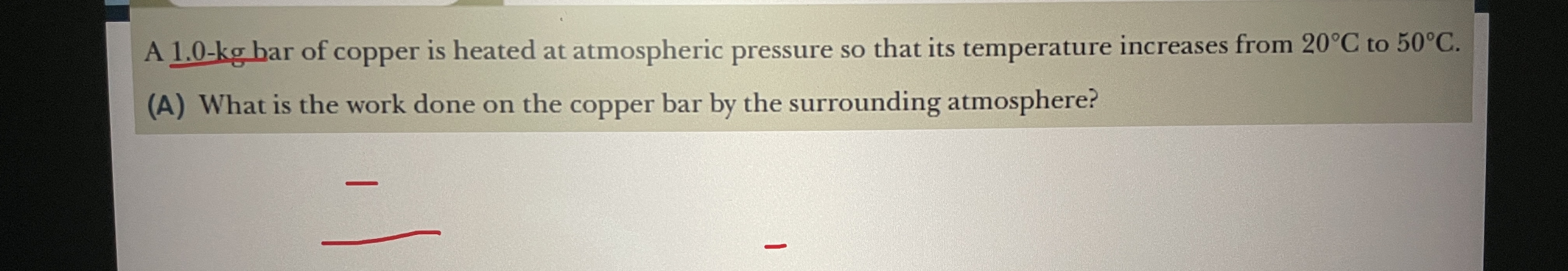 Solved (A) ﻿What is the work done on the copper bar by the | Chegg.com