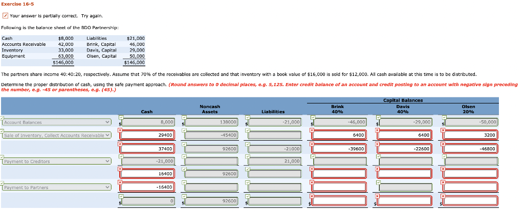 Solved Exercise 16-5 Your answer is partially correct. Try | Chegg.com
