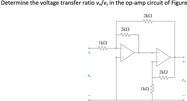 Solved Determine the voltage transfer ratio vo/vs in the | Chegg.com