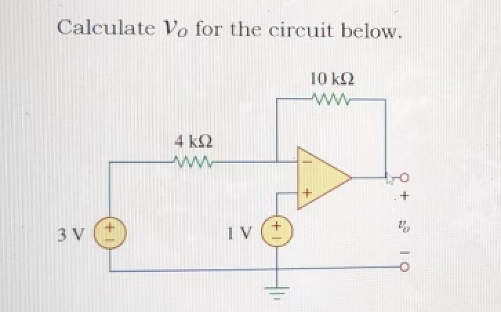 Solved Calculate vo for the circuit below. | Chegg.com