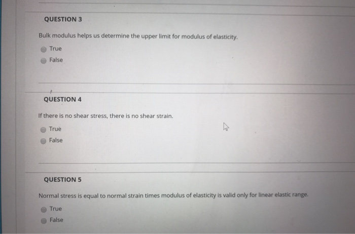 Solved QUESTION 3 Bulk modulus helps us determine the upper | Chegg.com