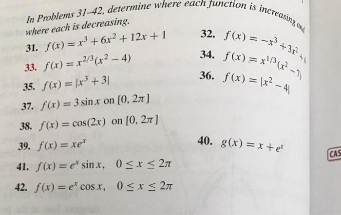 Solved In Problems 31-42, determine where each function is | Chegg.com