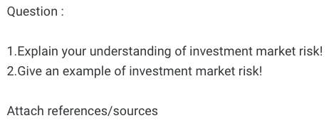 Solved Question: 1.Explain your understanding of investment | Chegg.com