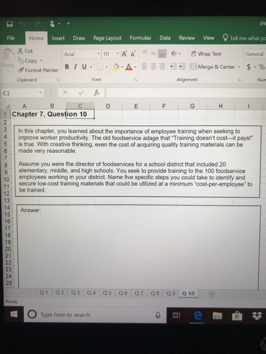 Solved ch0 File Insert Draw Page Layout Formulas Data Review | Chegg.com