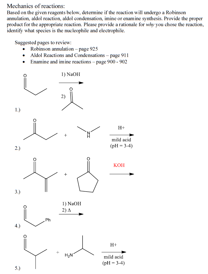 Solved Mechanics of reactions: Based on the given reagents | Chegg.com