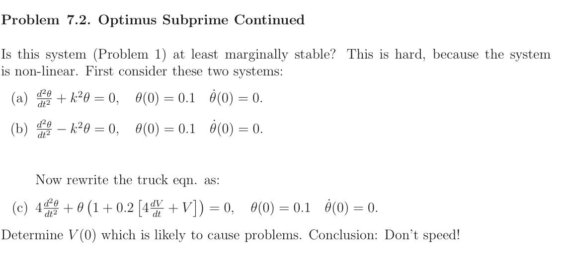 Is this system (Problem 1) at least marginally | Chegg.com