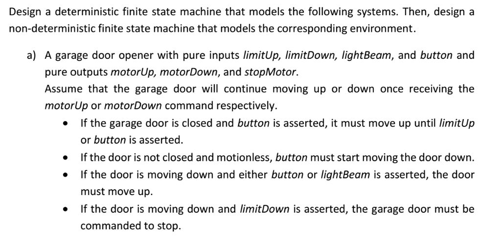 Design a deterministic finite state machine that | Chegg.com