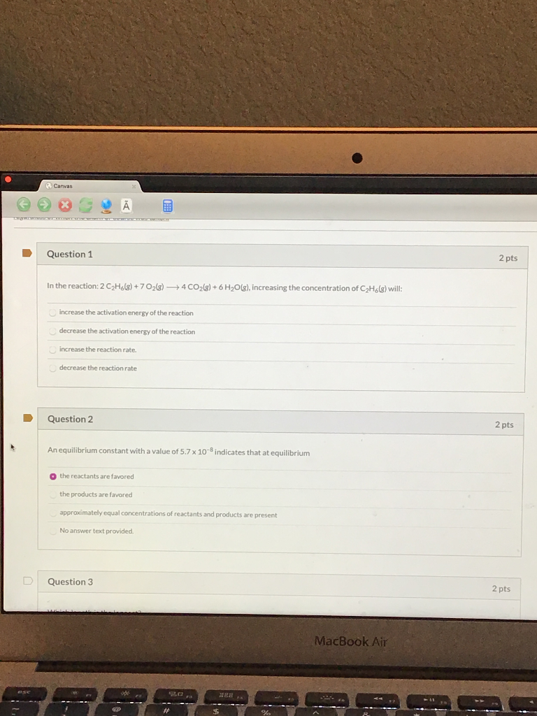 Solved Canvas A Question 1 2 pts In the reaction: 2 C3H6(s) | Chegg.com