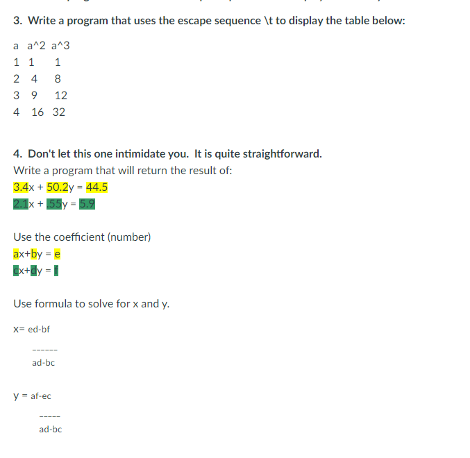 Solved 3. Write a program that uses the escape sequence It | Chegg.com