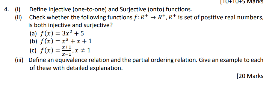 Solved (i) Define Injective (one-to-one) and Surjective | Chegg.com