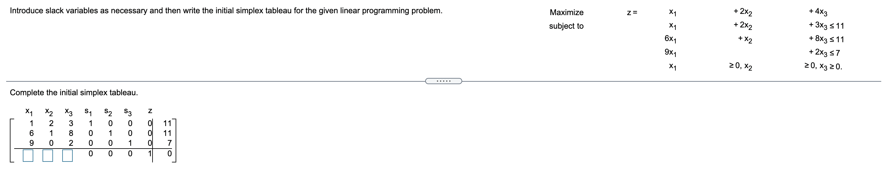 Solved 1 For The Given Simplex Tableau A List The Basic 