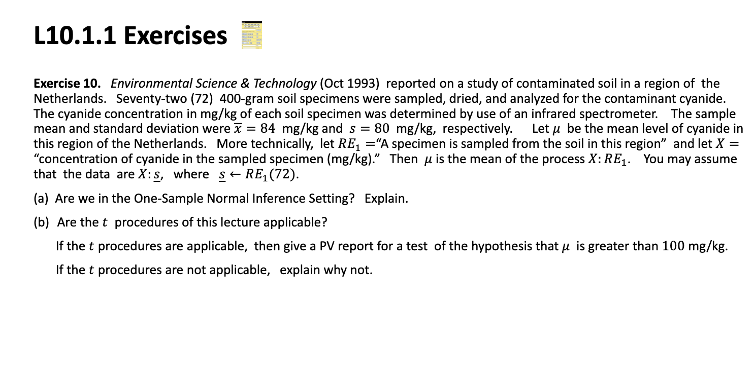 Solved L10.1.1 ﻿ExercisesExercise 10. ﻿Environmental Science | Chegg.com