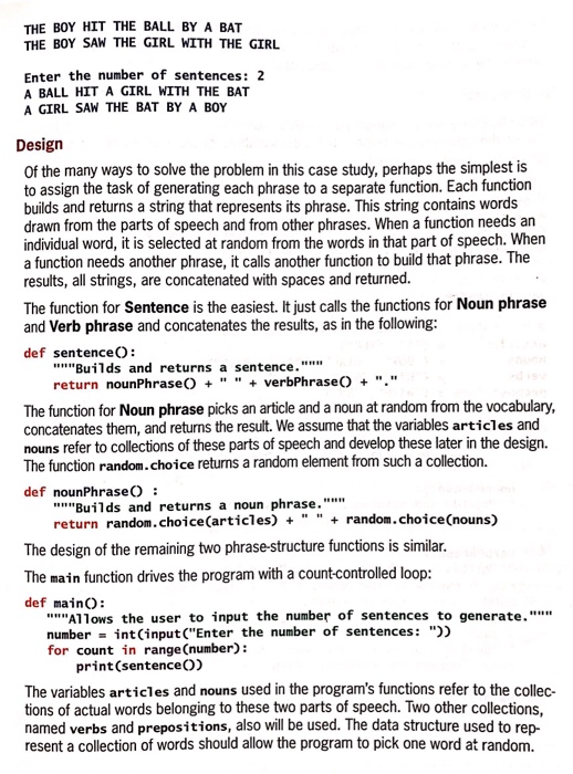 Solved Modify the sentence-generator program of Case Study | Chegg.com Solved Modify the sentence-generator program of Case Study | Chegg.com